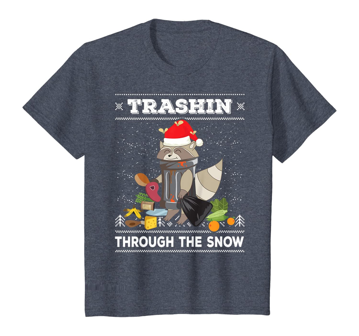 Trashin Through The Snow Raccoon Santa Claus Trash Panda T-Shirt ...