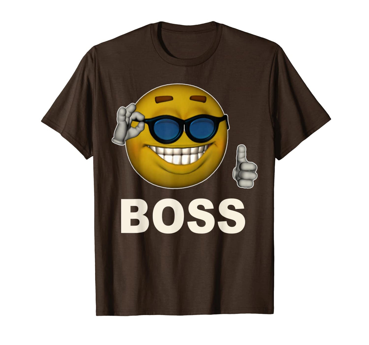 Smile Boss Face Emoji Sunglasses Emoticon Halloween Costume T-Shirt ...